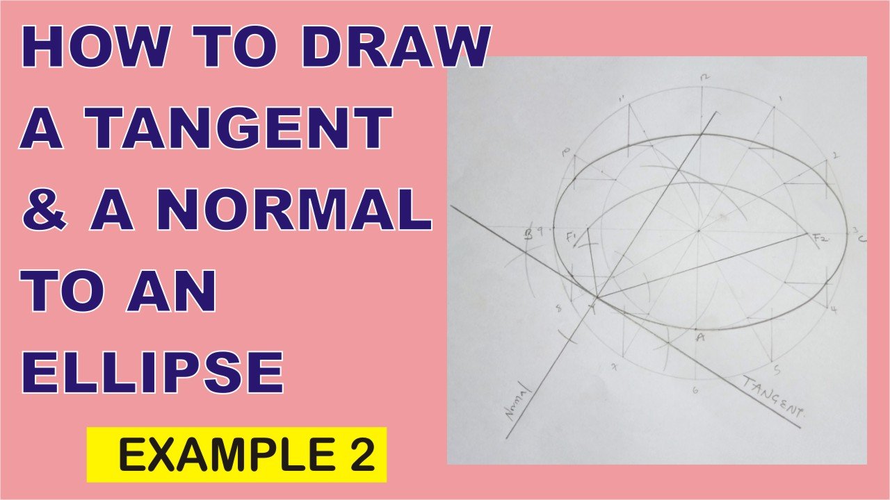 How to Construct a Tangent and Normal to an Ellipse. Ellipse drawing ...