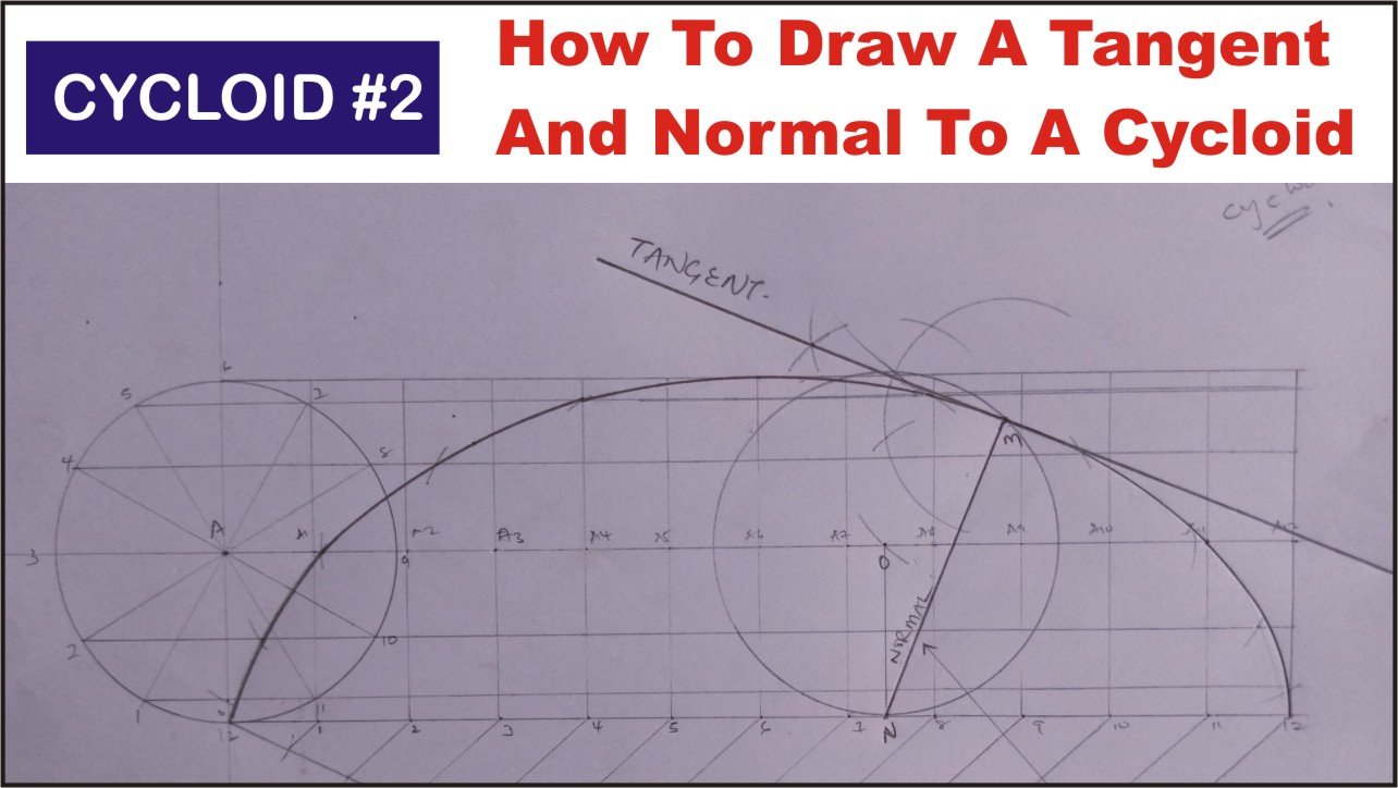 How to Draw a Tangent and Normal to a CYCLOID in Technical Drawing - PA ...